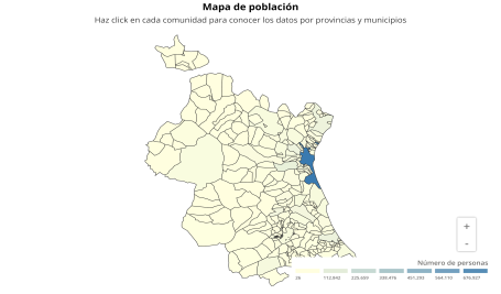 Valencia - Mapa de población